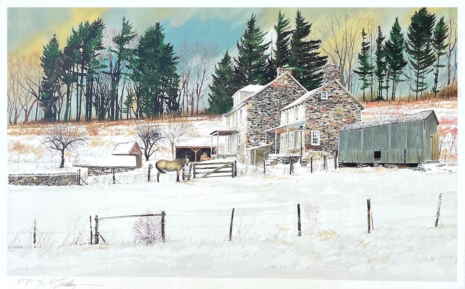 Peter Sculthorpe - DOMINO Signed Lithograph, Bucks County Landscape ...