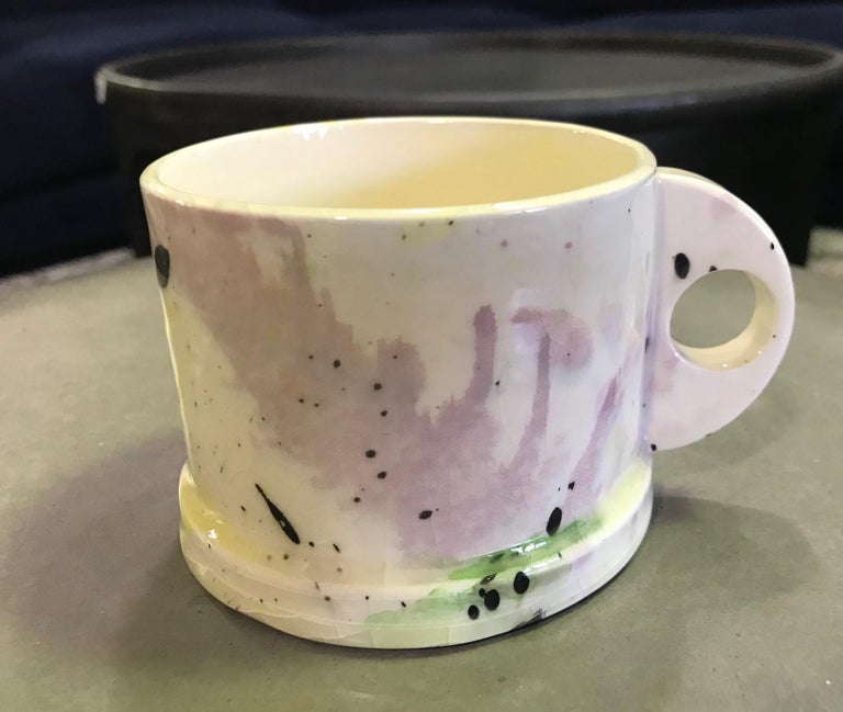 Peter Shire EXP Signed Ceramic Pottery Splatter Mug Cup Sculpture, Mid ...