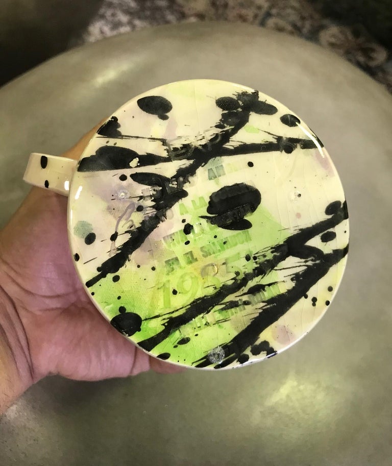 Peter Shire EXP Signed Ceramic Pottery Splatter Mug Cup Sculpture, Mid ...