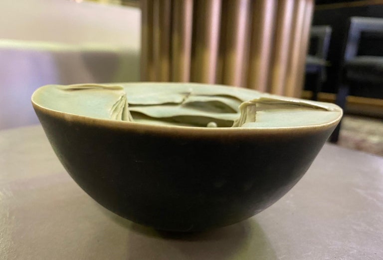 Peter Simpson Signed British Uk Studio Pottery Bowl Organic Nature Form ...