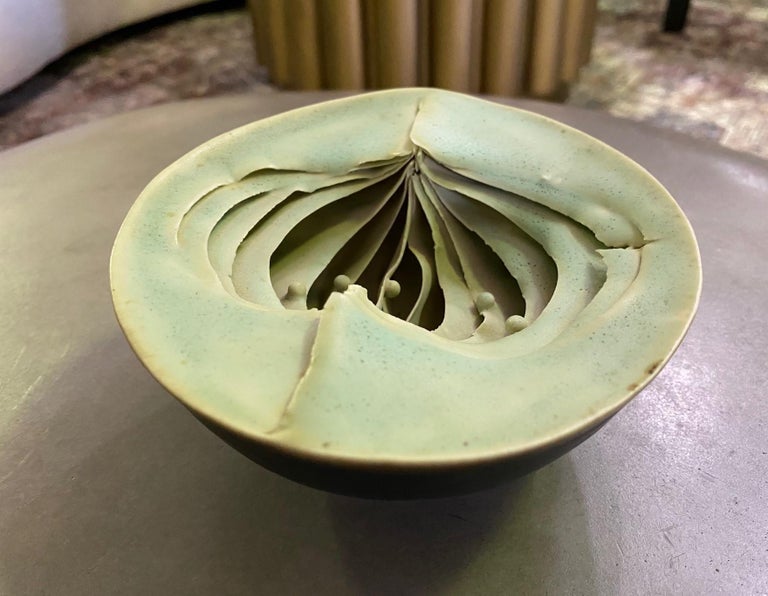 Peter Simpson Signed British Uk Studio Pottery Bowl Organic Nature Form ...