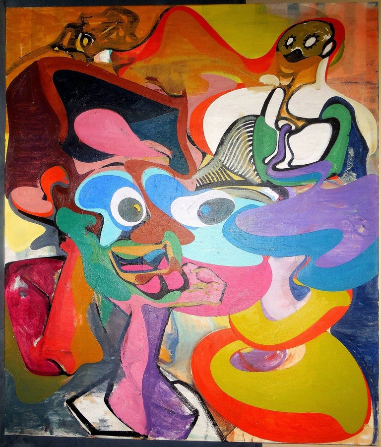 Peter Stauss - Phanomen Large Oil Painting Abstract Surrealist German ...