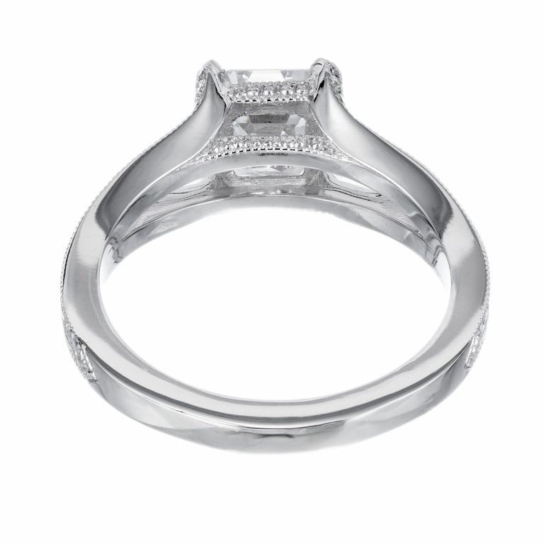 Peter Suchy 1.22 Carat Asscher Cut Diamond Split Shank Platinum ...