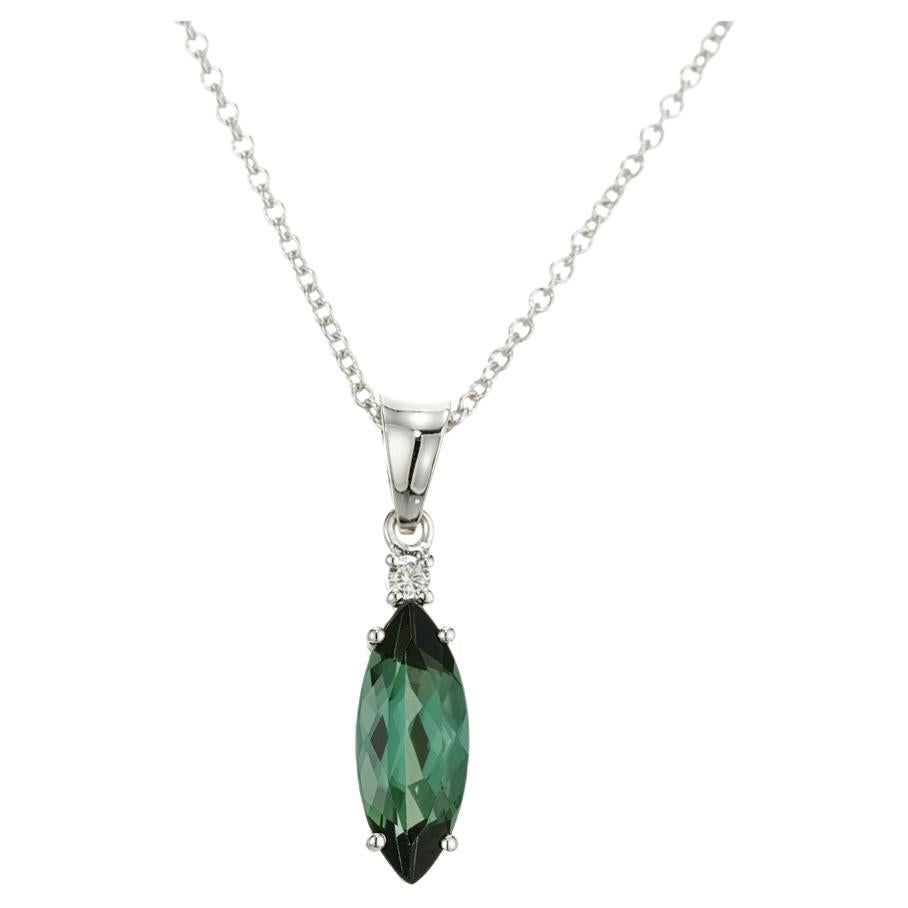 TG 2.25 Carat Green Tourmaline Yellow Gold Pendant Necklace For Sale at ...