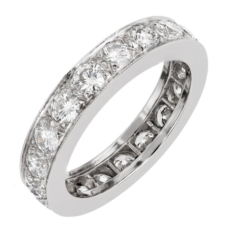 Peter Suchy Diamond 2.0 Carat Eternity Platinum Bead Set Band Ring For ...