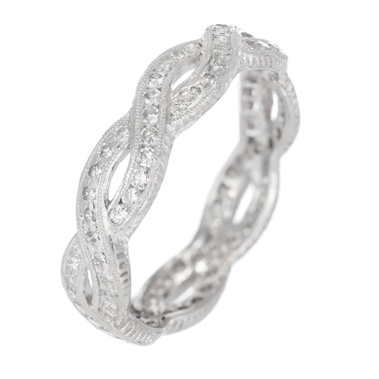 Peter Suchy Diamond Infinity Style Eternity Platinum Band Ring at 1stDibs