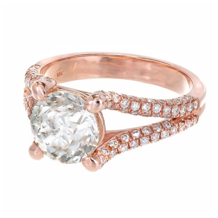 Peter Suchy EGL Certified 2.32 Carat Diamond Rose Gold Engagement Ring ...