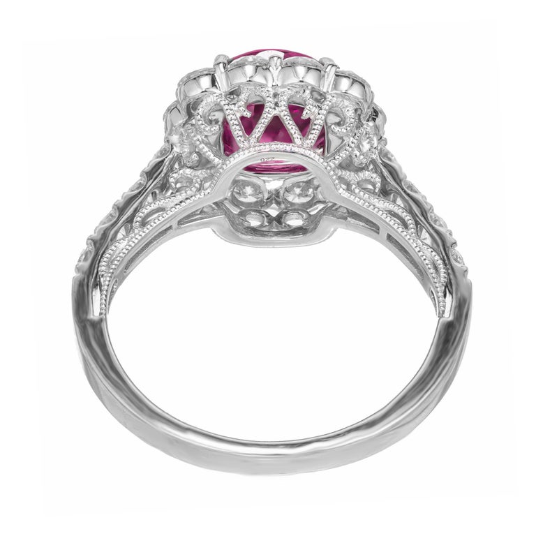 Peter Suchy Gia Certified 2.76 Cart Ruby Diamond White Gold Engagement ...