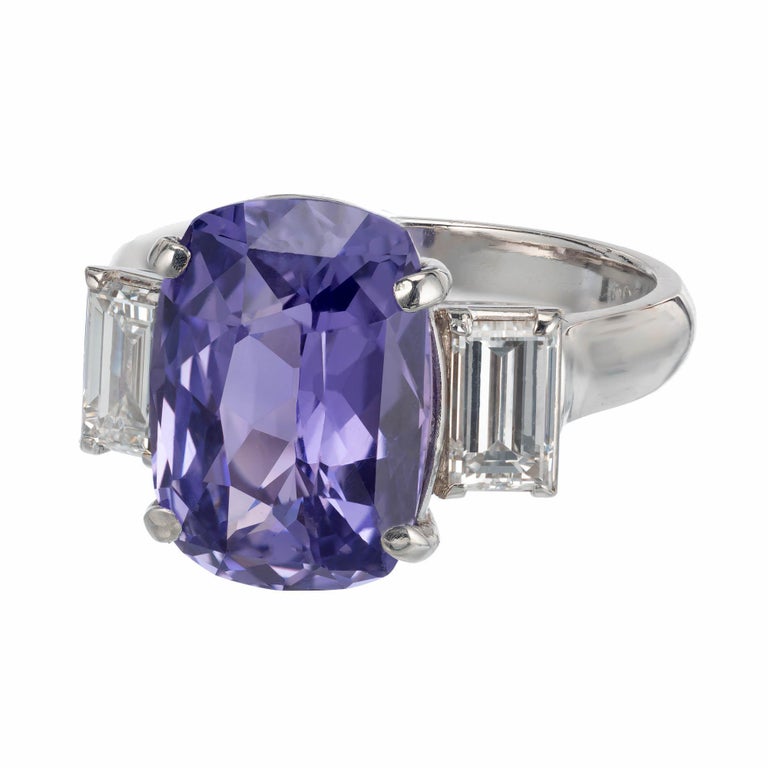 Peter Suchy GIA Certified 5.44 Carat Violet Sapphire Diamond Engagement ...