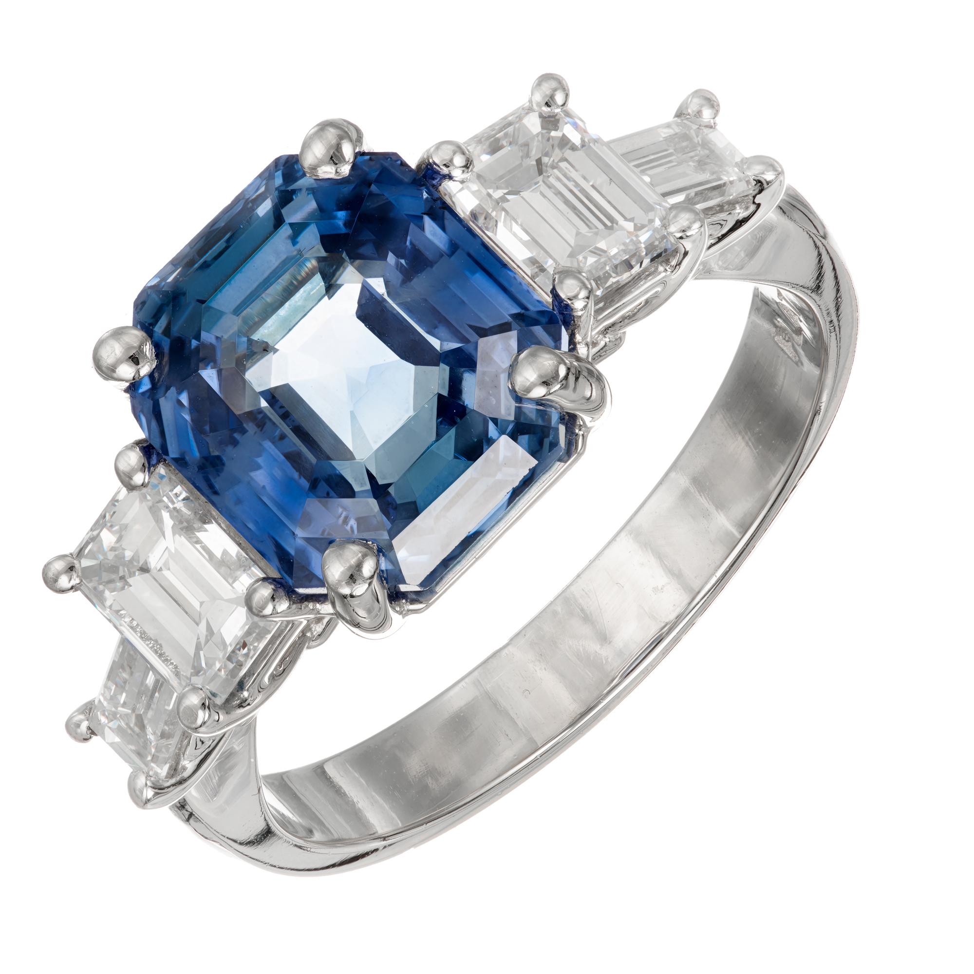 Peter Suchy 13.25 Carat Light Blue Sapphire Diamond Platinum Engagement ...