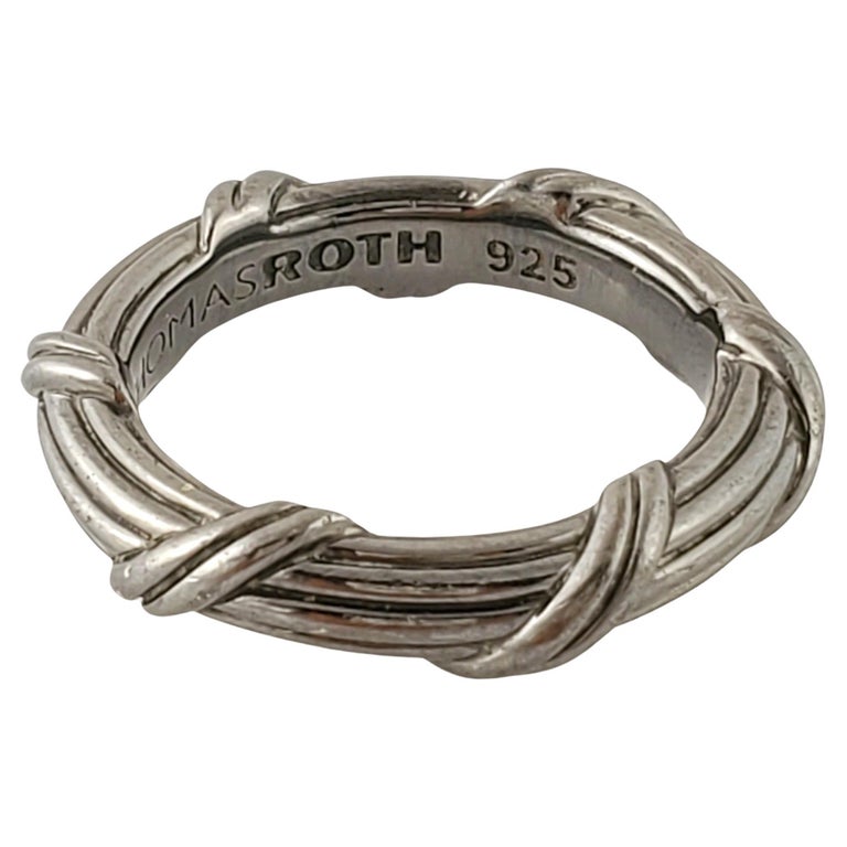 Peter Thomas Roth Sterling Silver Ribbon and Reed Signature Band Ring ...