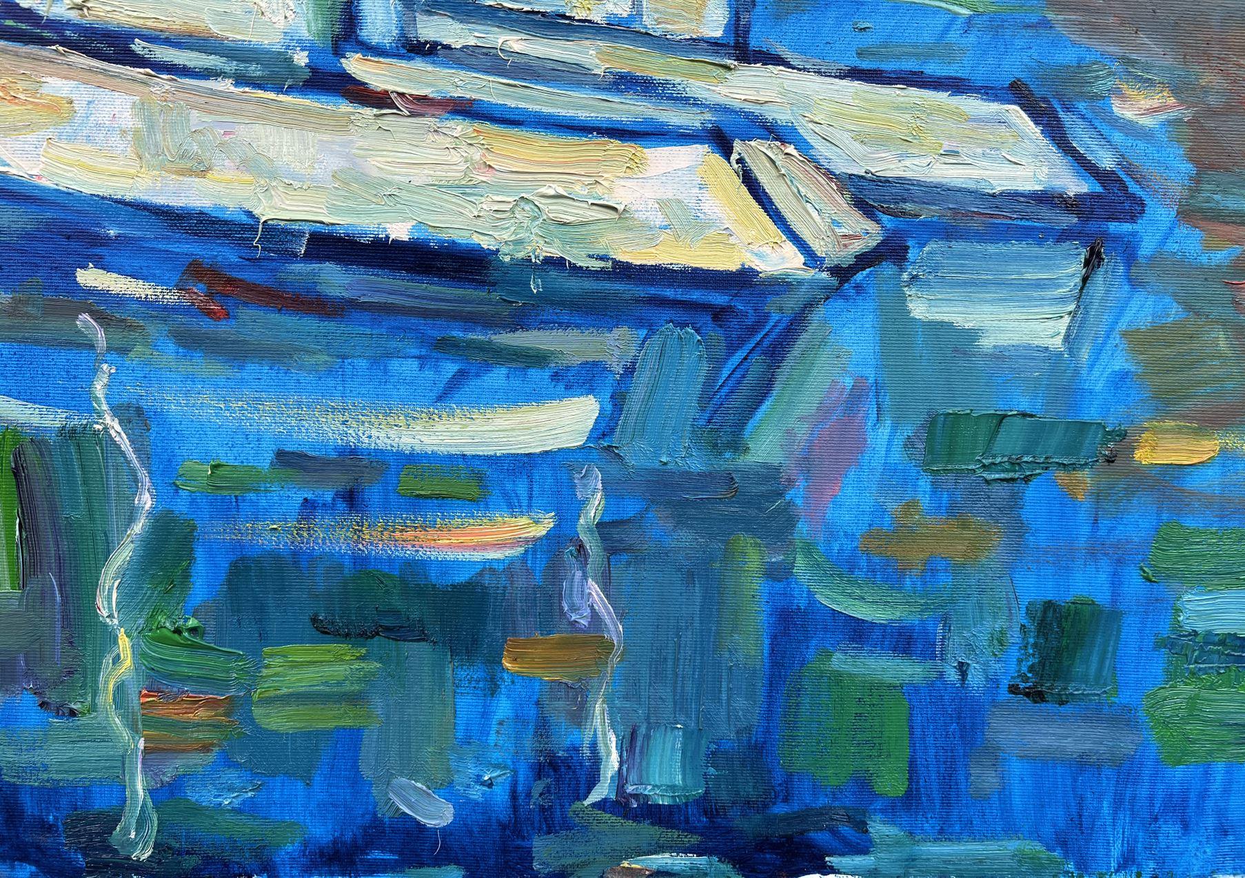 Peter Tovpev - Sail Boats, Post Impressionism Paul Cézanne Original oil ...