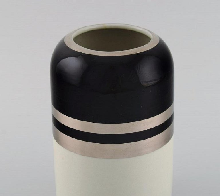 Peter Winquist for Arabia. Modernist vase in ceramics with silver ...