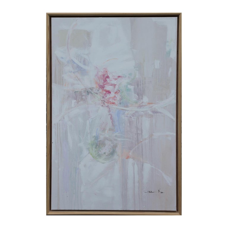 Peter Wu - “Open in Heart - 2" Large Abstract Pastel Contemporary ...