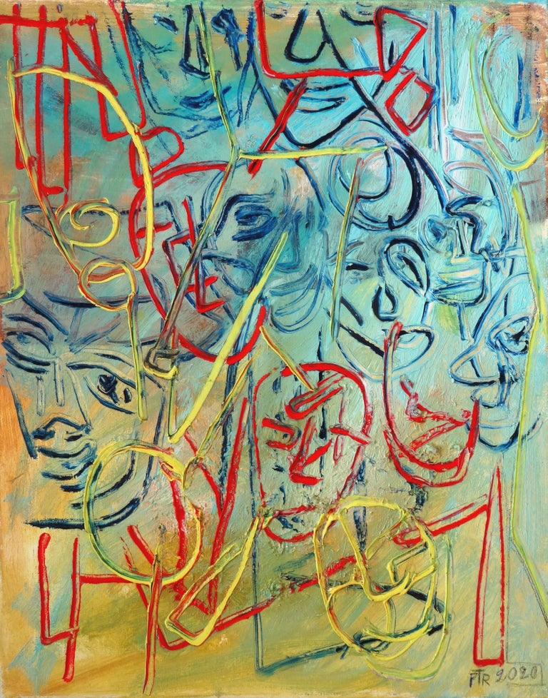 Peteris Taukulis - Line watching. 2020. Canvas, mixed media, 50x40 cm ...