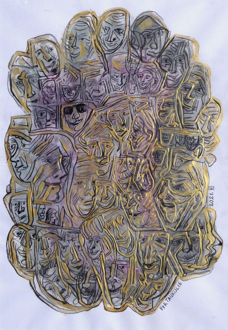 Peteris Taukulis - Society. 2021., paper, mixed media, 33x23 cm For ...