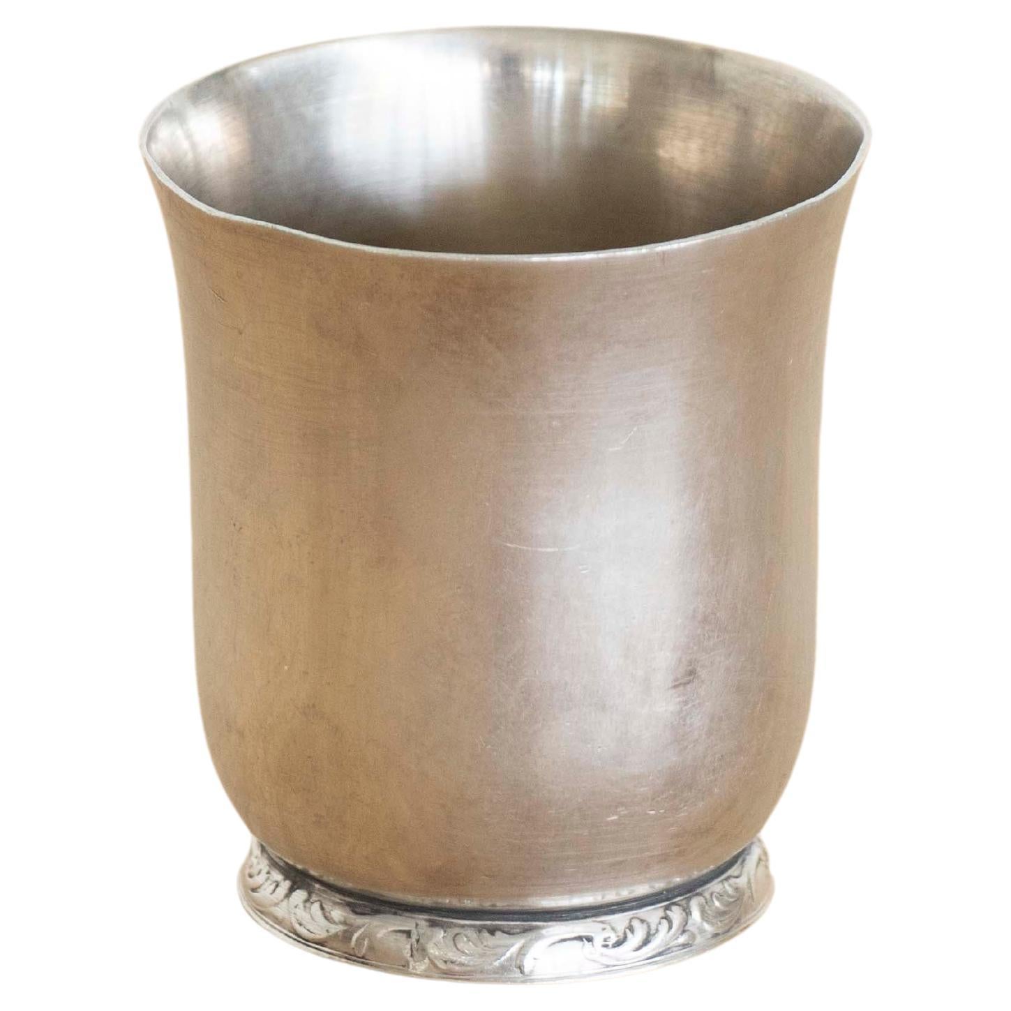 Petite Silver Plate Cup Bud Vase For Sale at 1stDibs