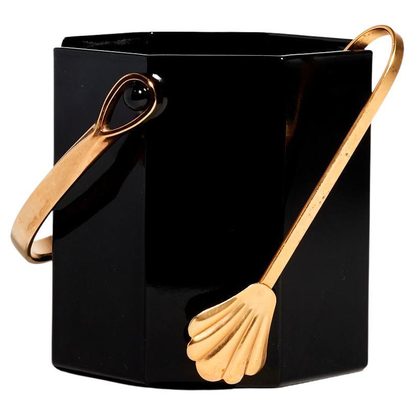 Modern Cast Brass, Chiseled Timber and Resin Dawa Ice Bucket For Sale ...