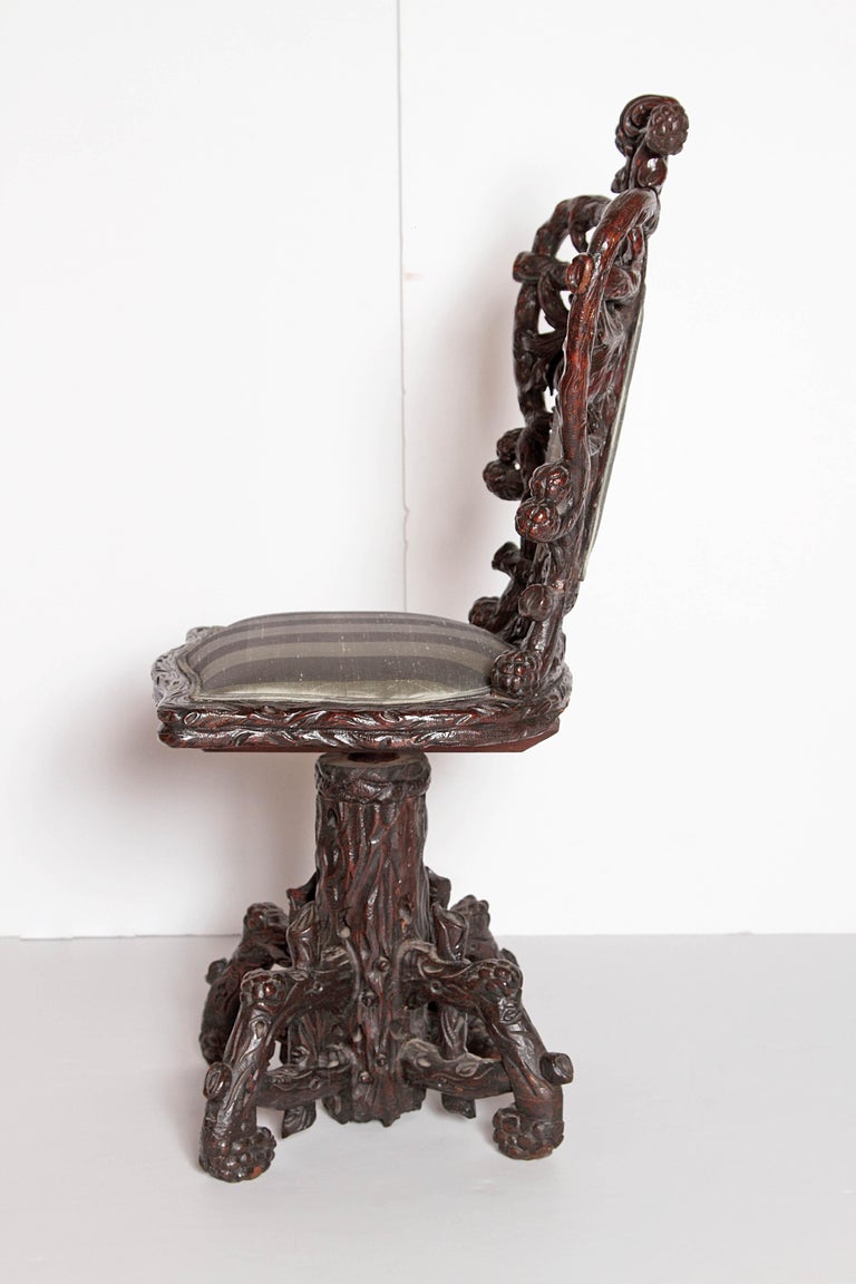 Petite Black Forest Upholstered Chair at 1stDibs