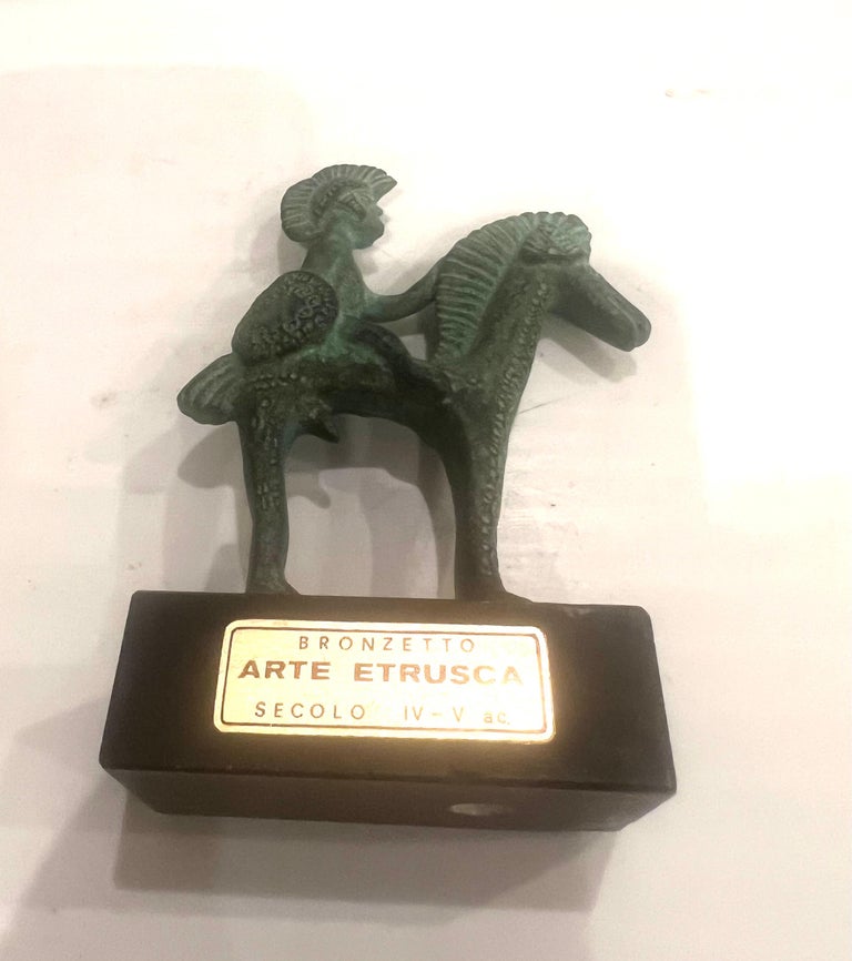 Petite Bronze Etruscan Reproduction Sculpture 1970's Italy For Sale at ...