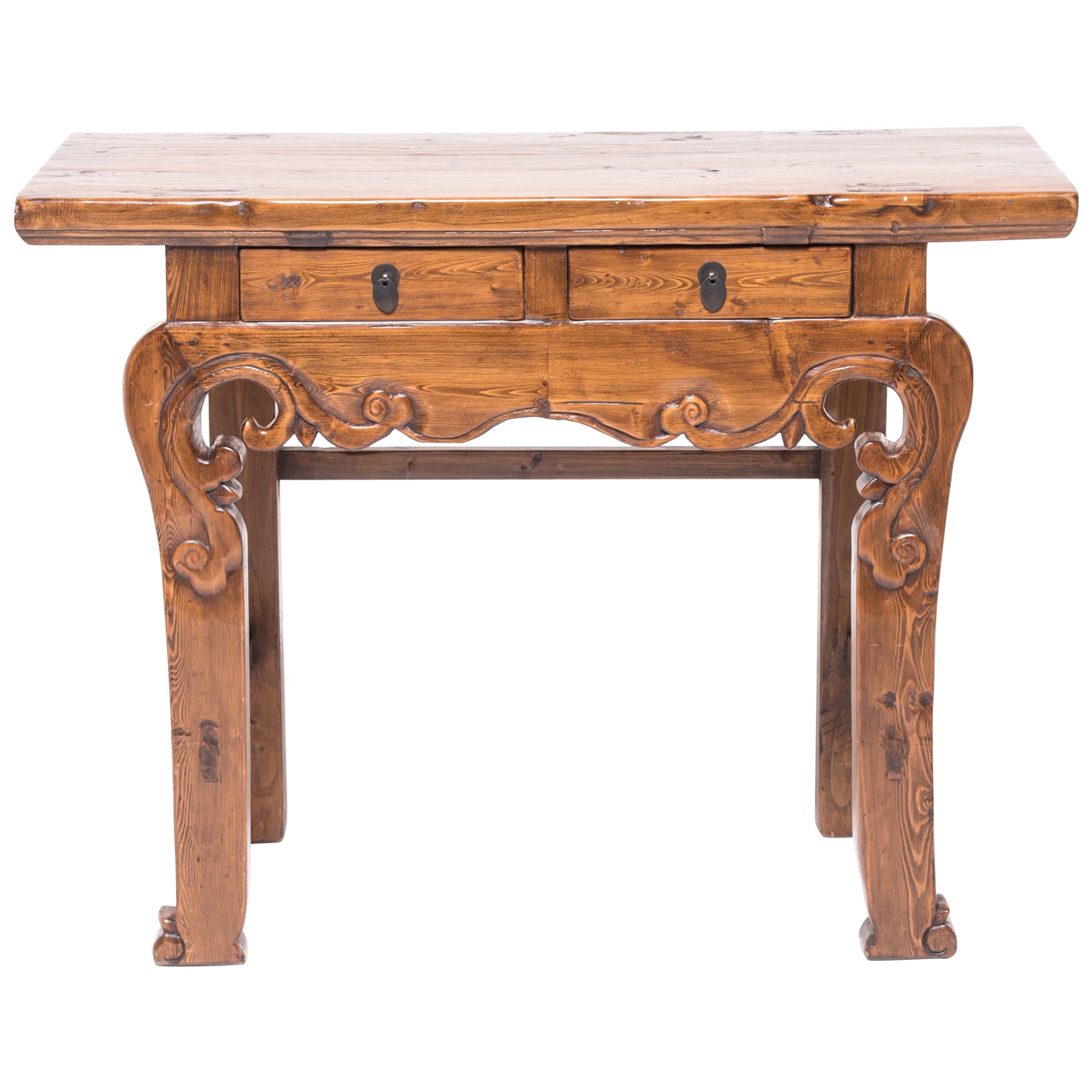 A Chinese Carved Padoukwood Table at 1stDibs