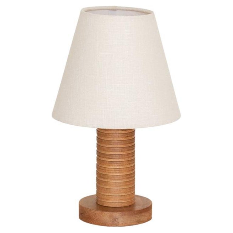 Petite French Light Wood Table Lamp at 1stDibs