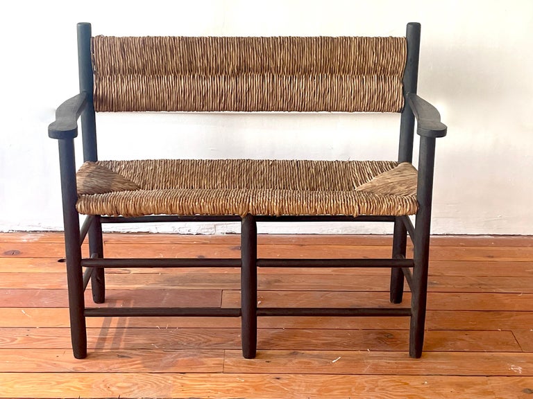 Petite French Rushed Bench at 1stDibs