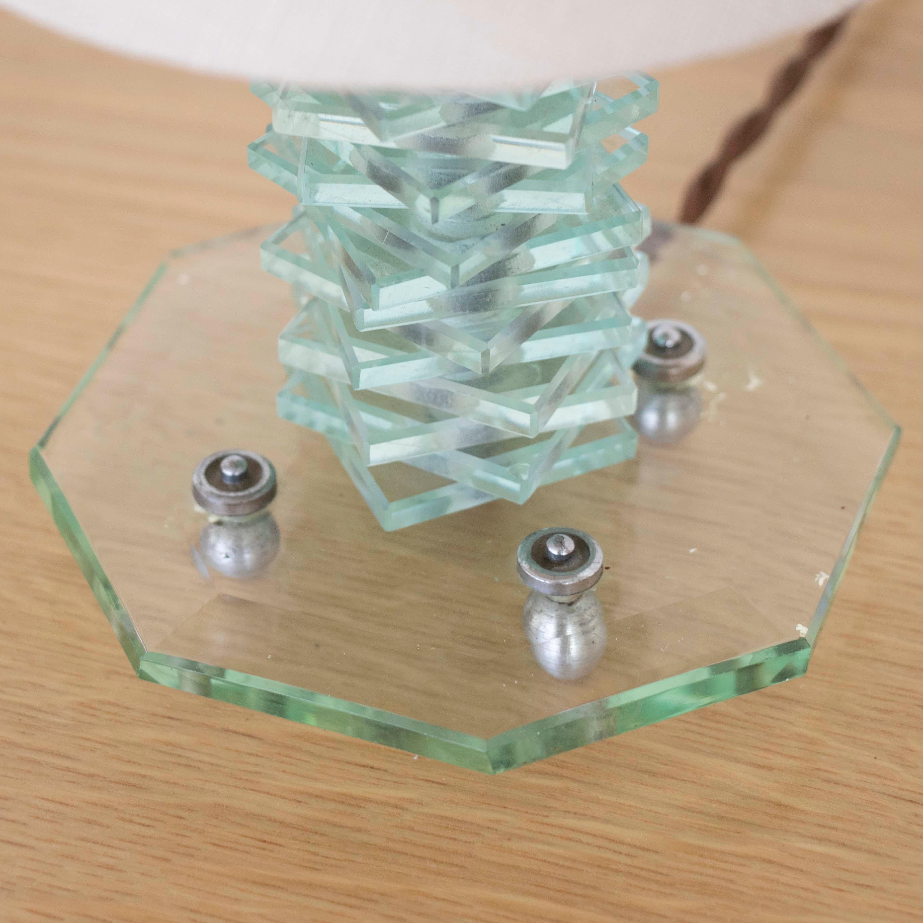 Petite French Stacked Glass Lamp For Sale at 1stDibs