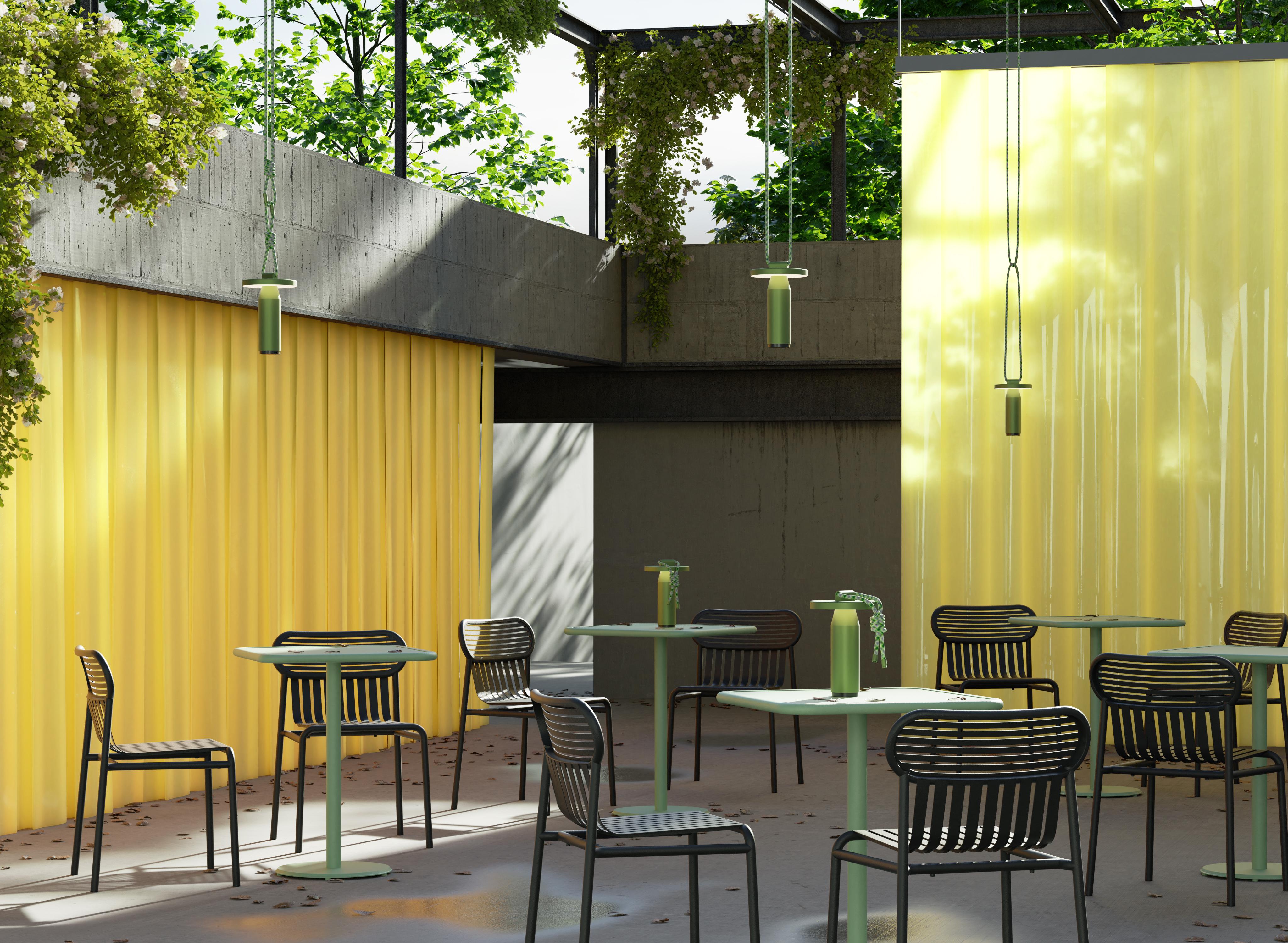 Petite Friture Week-End Bistro Round Dining Table in Saffron Aluminium ...