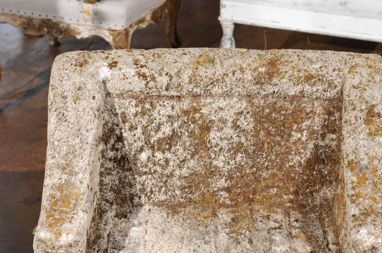 Petite Italian Cast Stone Garden Bench with Worn Patina from the 19th ...