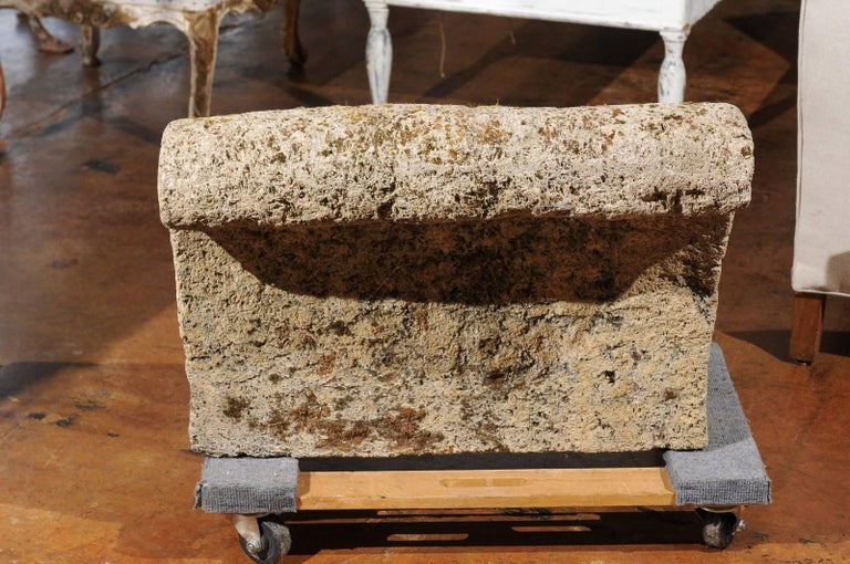 Petite Italian Cast Stone Garden Bench with Worn Patina from the 19th ...