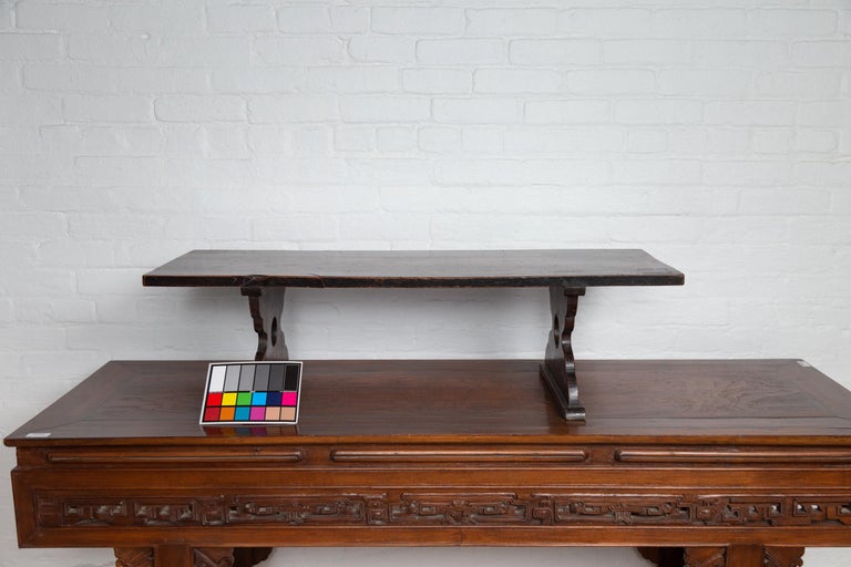 Petite Japanese 19th Century Keyaki Wood Low Prayer Table with Curving ...