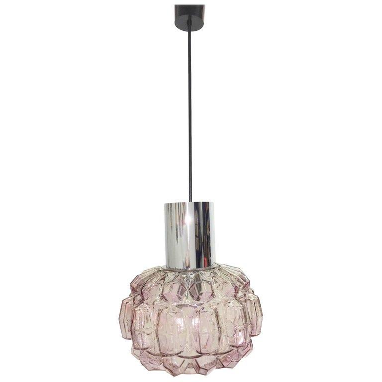 Petite Limburg Diamond Cut Shape Glass Ceiling Light Fixture, 1970s ...