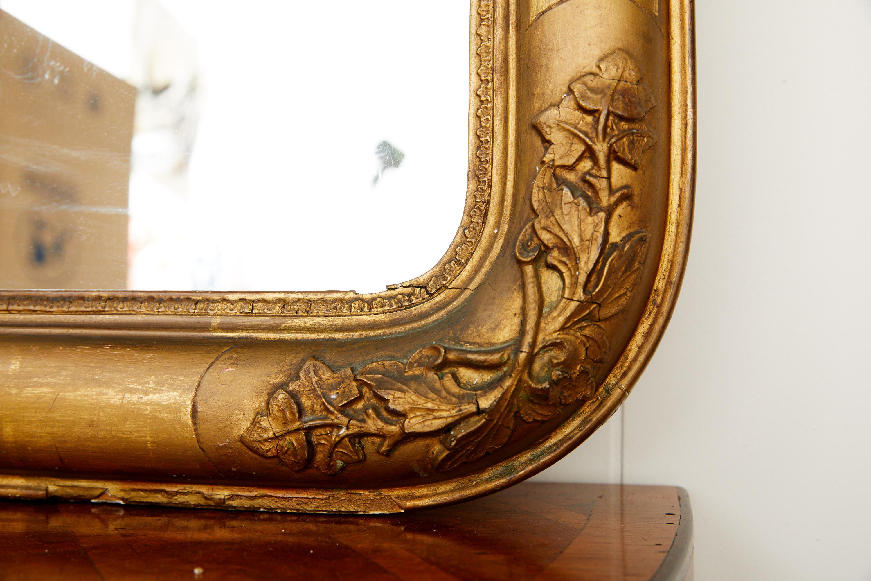 Petite Louis Philippe Gilt Wall Mirror at 1stDibs