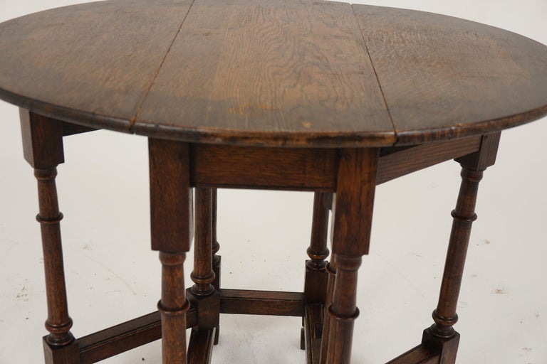 Petite Oak Gateleg, Drop Leaf Table, Scotland, 1920, B2623 at 1stDibs