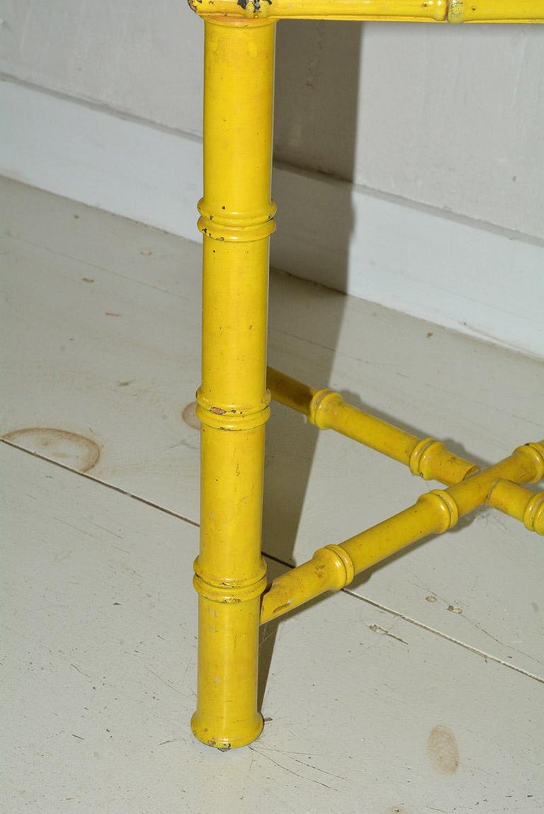 Petite Painted Faux Bamboo Occasional Table For Sale at 1stDibs