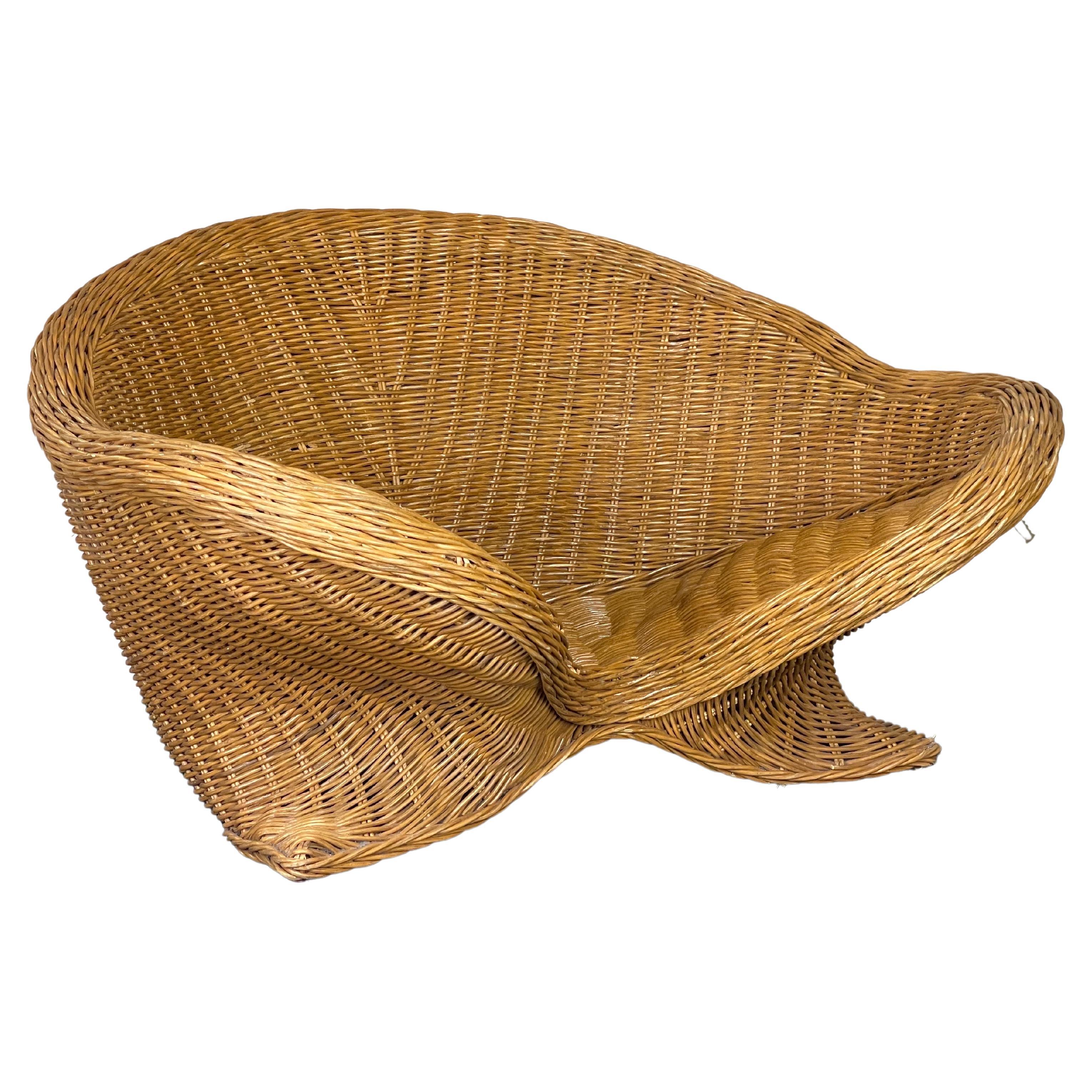 Petite Rattan Lotus Chair by Vivai del Sud, Italy at 1stDibs