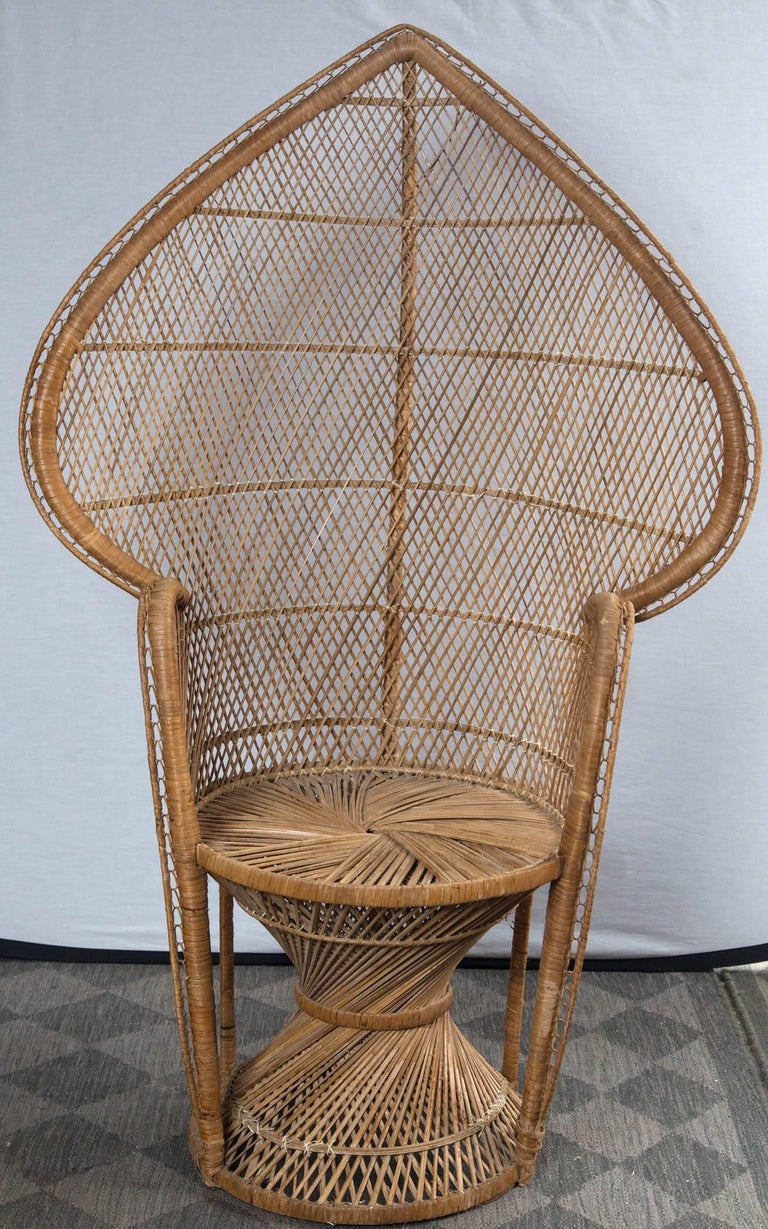 Petite Rattan Peacock Chair at 1stDibs
