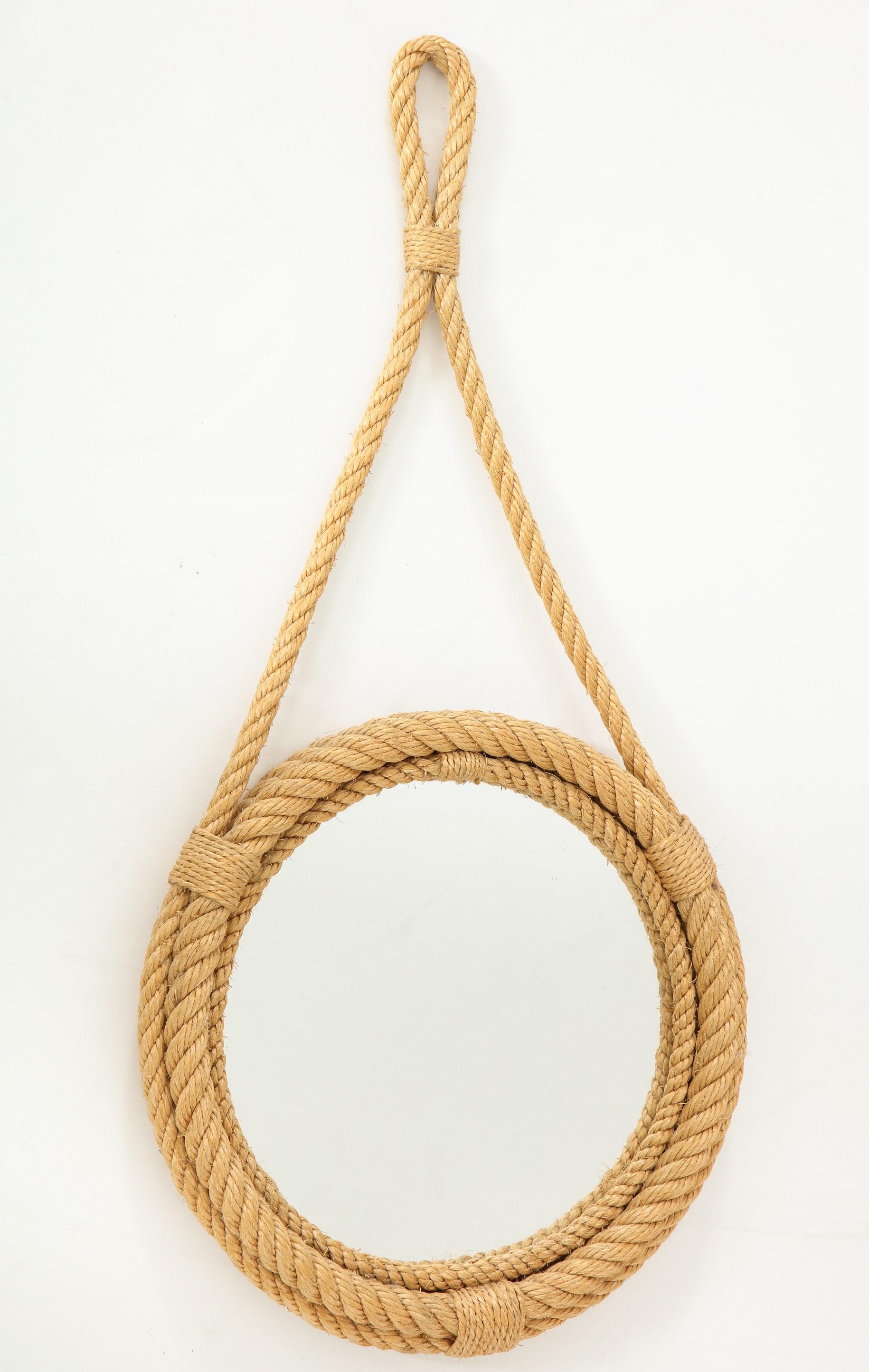 Petite Rope Wall Mirror by Audoux Minet, French, 1960s For Sale at ...