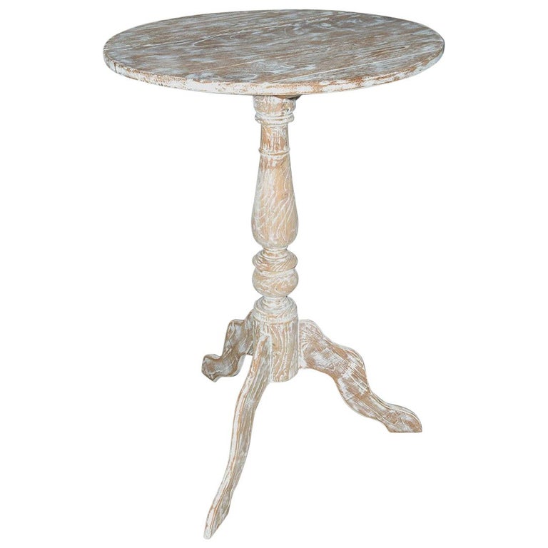 Petite Round Swedish Style Pedestal Wine Table at 1stDibs