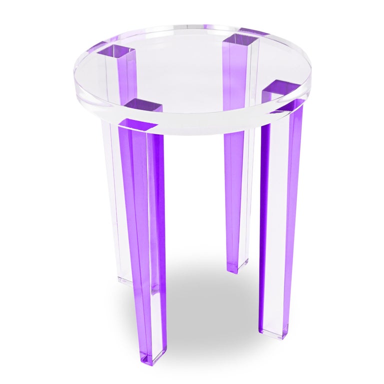 Petite Side Table in Purple Lucite For Sale at 1stDibs | purple side ...