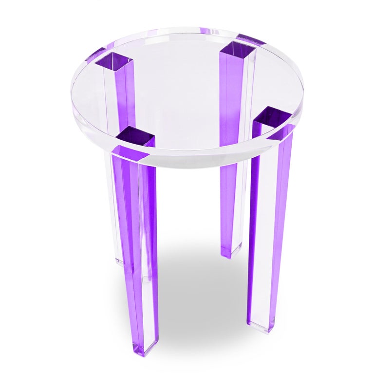 Petite Side Table in Purple Lucite For Sale at 1stDibs | purple side ...