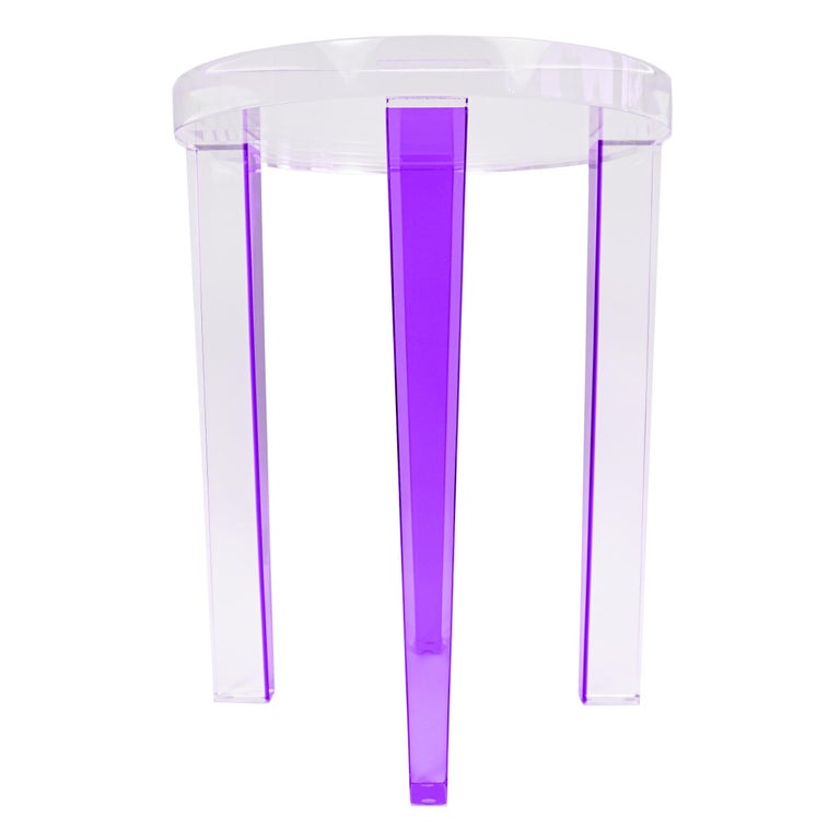 Petite Side Table in Purple Lucite For Sale at 1stDibs | purple side ...