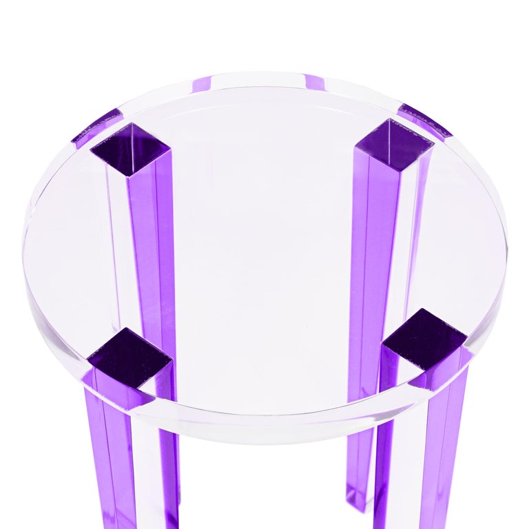 Petite Side Table in Purple Lucite For Sale at 1stDibs | purple side ...