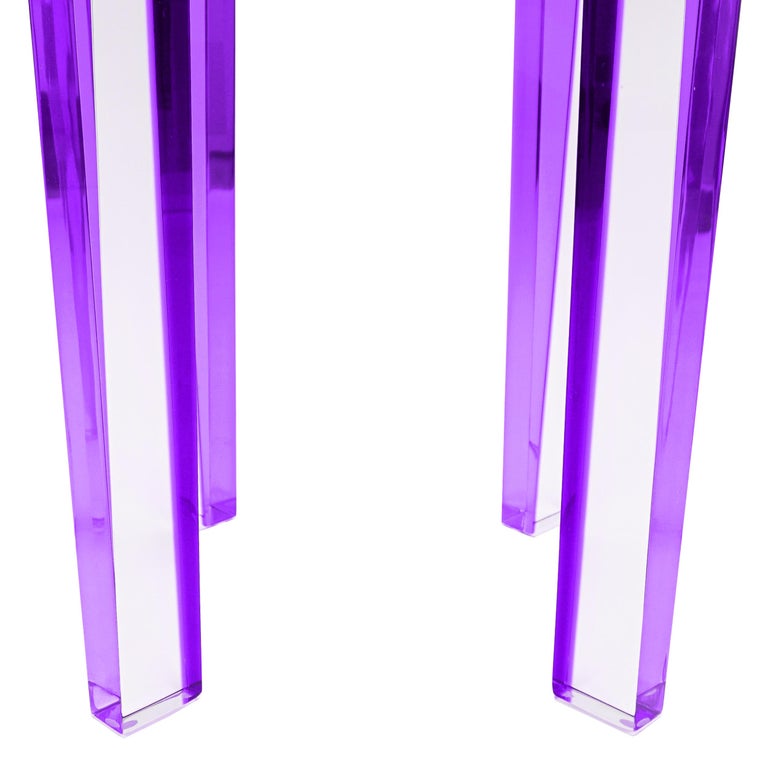 Petite Side Table in Purple Lucite For Sale at 1stDibs | purple side ...