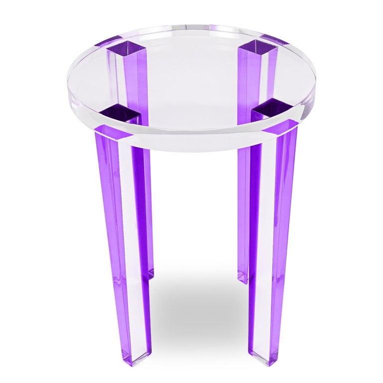 Petite Side Table in Purple Lucite For Sale at 1stDibs | purple side ...