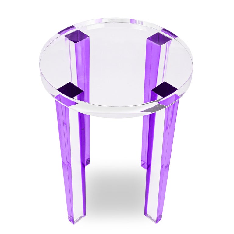 Petite Side Table in Purple Lucite For Sale at 1stDibs | purple side ...