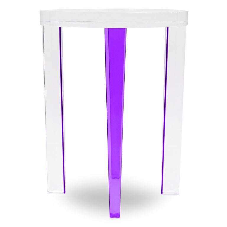 Petite Side Table in Purple Lucite For Sale at 1stDibs | purple side ...