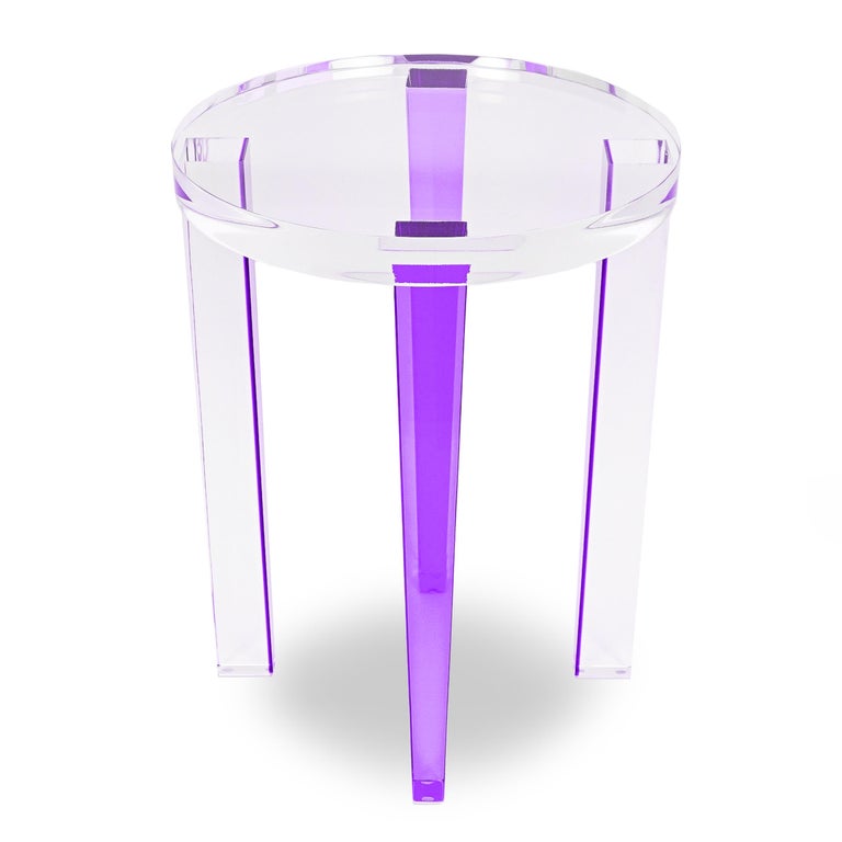 Petite Side Table in Purple Lucite For Sale at 1stDibs | purple side ...