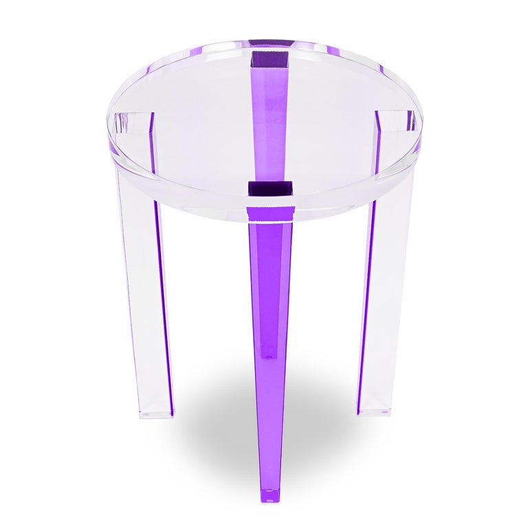 Petite Side Table in Purple Lucite For Sale at 1stDibs | purple side ...
